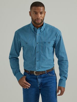 Wrangler® George Strait™ Long Sleeve Button Down Two Pocket Shirt Men
