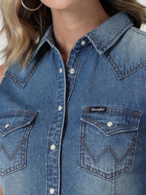 Denim Shirt With Tie String