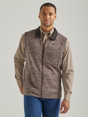 Men's George Strait Zip Front Solid Knit Vest