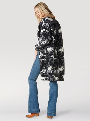 Women's Wrangler Oversized Pocket Sherpa Horse Duster Cardigan