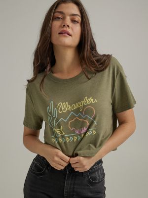 Women's Boyfriend Crop Buffalo Tee | Women's TOPS | Wrangler®