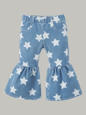 Little Girl's Star Ruffle Leg Flare Jean | Girls GIRLS | Wrangler®