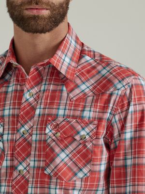 Men's Wrangler Retro® Long Sleeve Sawtooth Snap Pocket Western Shirt