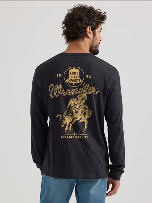Men's Long Sleeve Bucking Bull Graphic T-Shirt