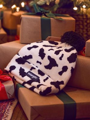 Cow Print Pom Beanie | Women's ACCESSORIES | Wrangler® | Shipping to Canada
