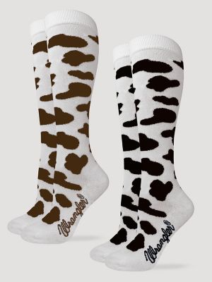 Women's Cow Print Boot Sock (2-Pack)