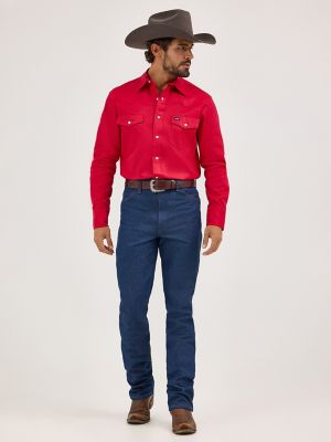 Cowboy Cut® Firm Finish Long Sleeve Western Snap Solid Work Shirt